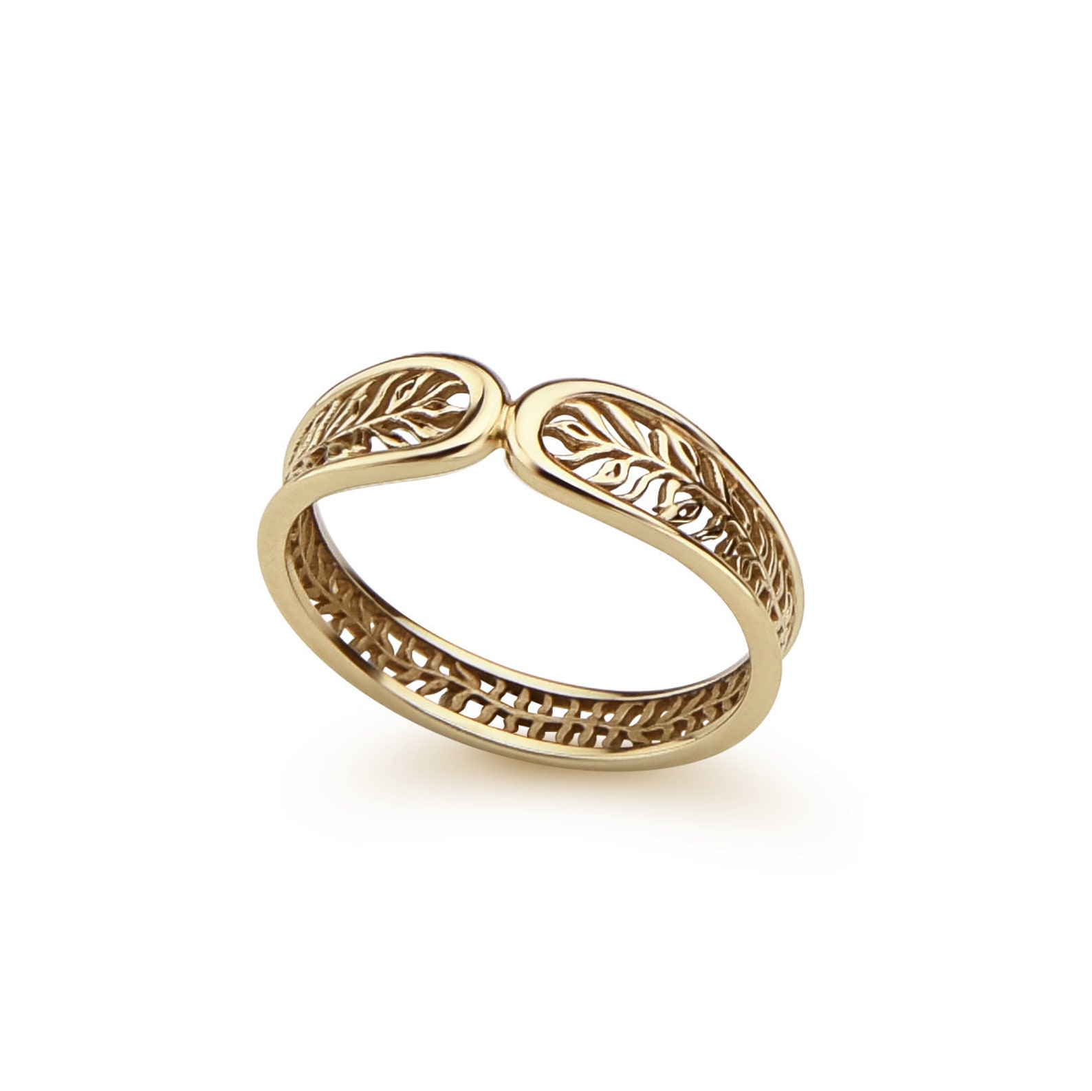 Fern Gold Wedding Ring With a Fern Motif. the Fern Gives the - Etsy