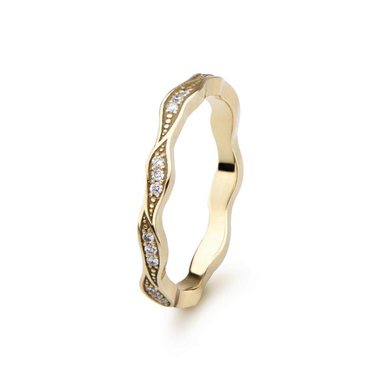 Amorina a Delicate Gold Wedding Ring With Diamonds. A Timeless, Subtle ...