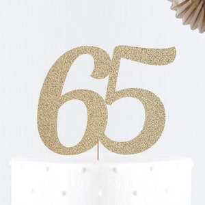 Glitter 65 Cake Topper • Sixty Five Cake Topper • Age Cake Topper ...