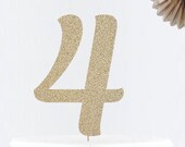 Glitter 4 Cake Topper Four Cake Topper Age Cake Topper | Etsy