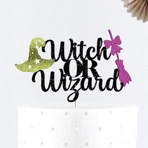 Witch or Wizard Cake Topper Halloween Gender Reveal Cake - Etsy