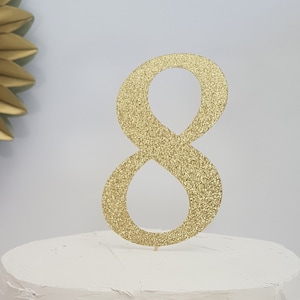 Glitter 8 Cake Topper • Eight Cake Topper • Age Cake Topper• Number ...