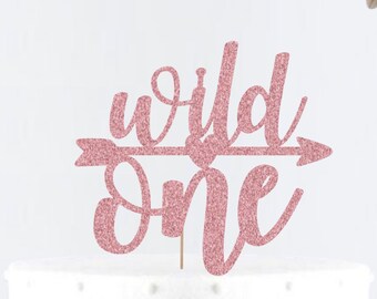 One Cake Topper Black Glitter for Smash Cake - Etsy