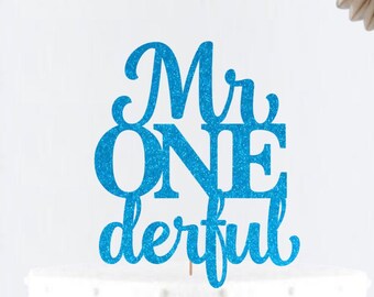 Mr Onederful Cake Topper Mr One Derful First Birthday Cake - Etsy