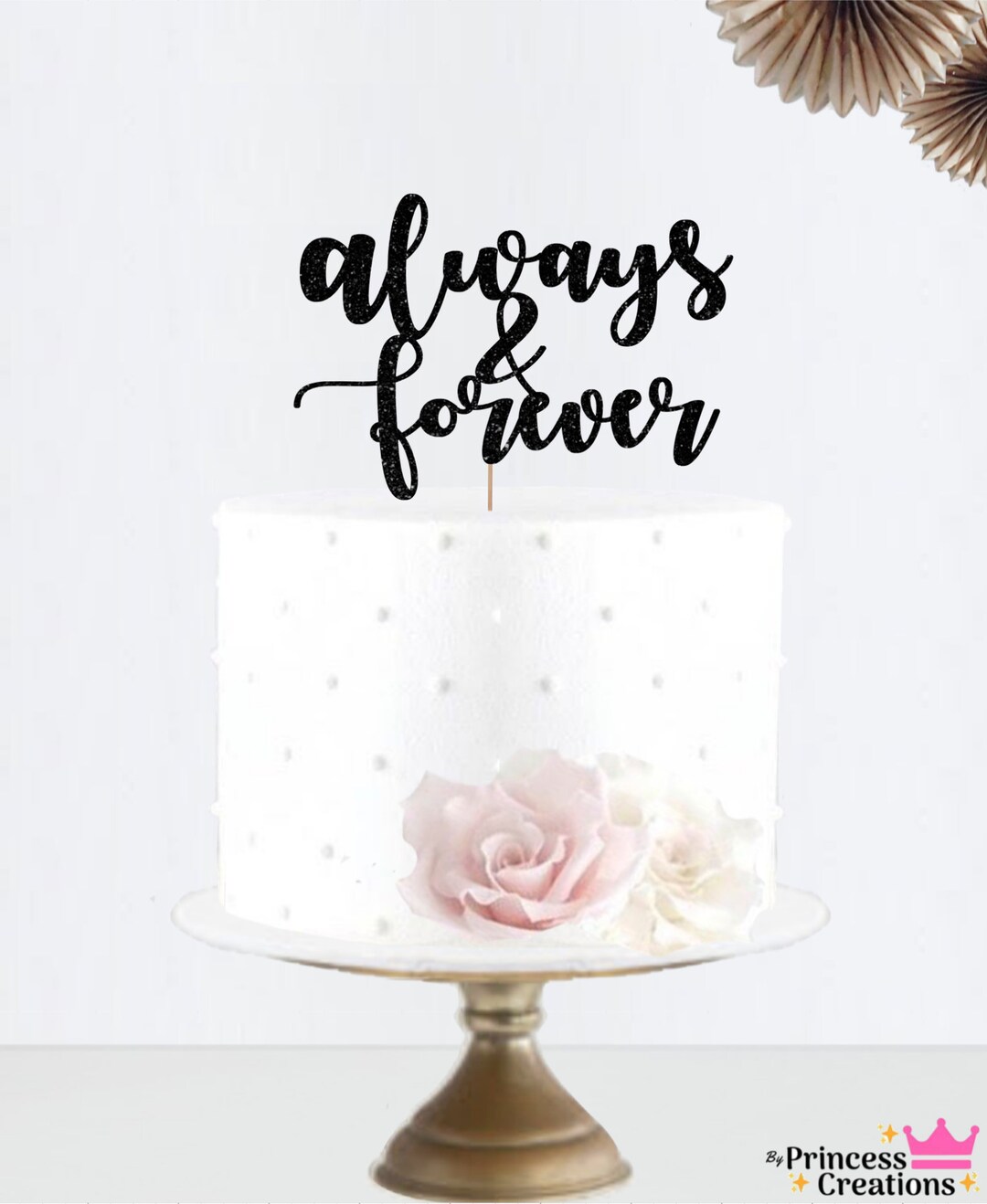 Glitter Always and Forever Cake Topper • Bridal Shower Topper • Wedding ...