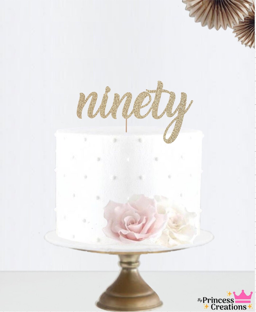 Glitter Ninety Custom Cake Topper • Birthday Party Decor • Number Cake ...