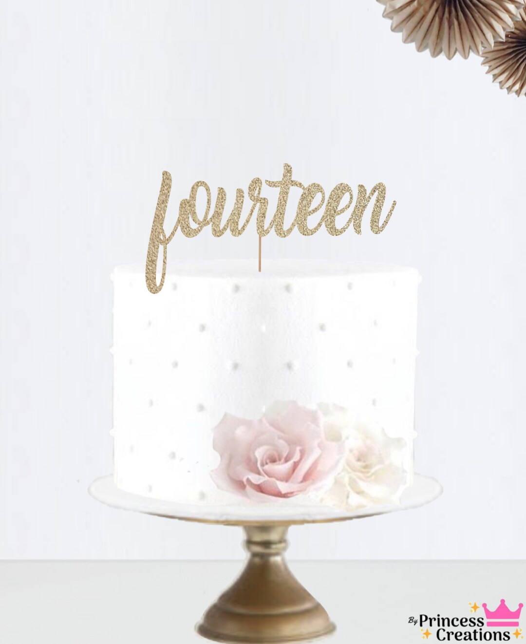Glitter Fourteen Custom Cake Topper Birthday Party Decor Number Cake ...