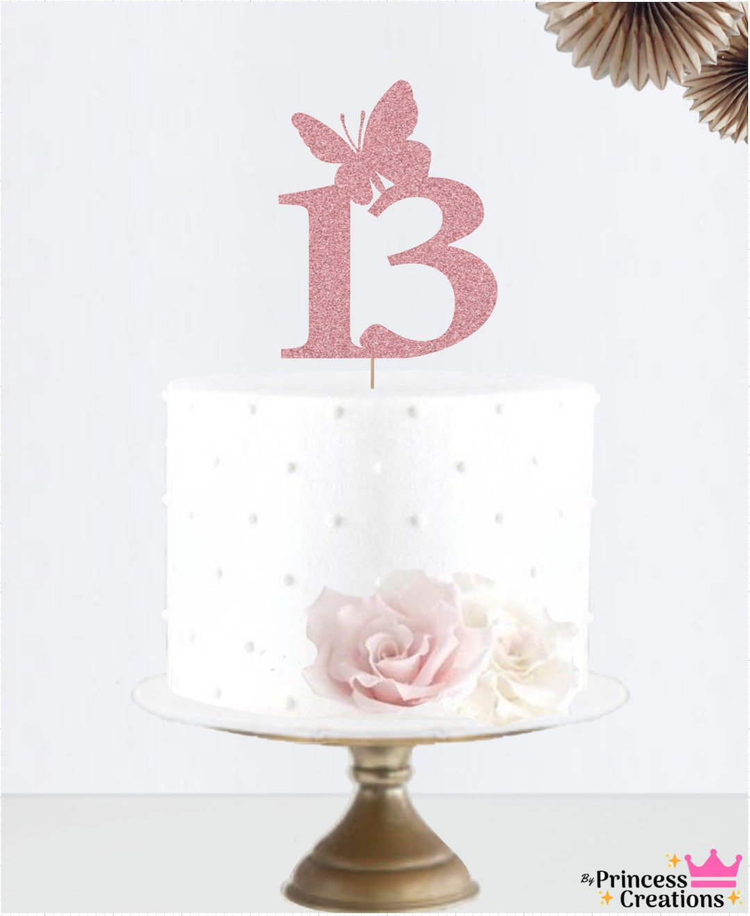 Glitter 13 Butterfly Cake Topper • Number Cake Topper • Garden Inspired ...