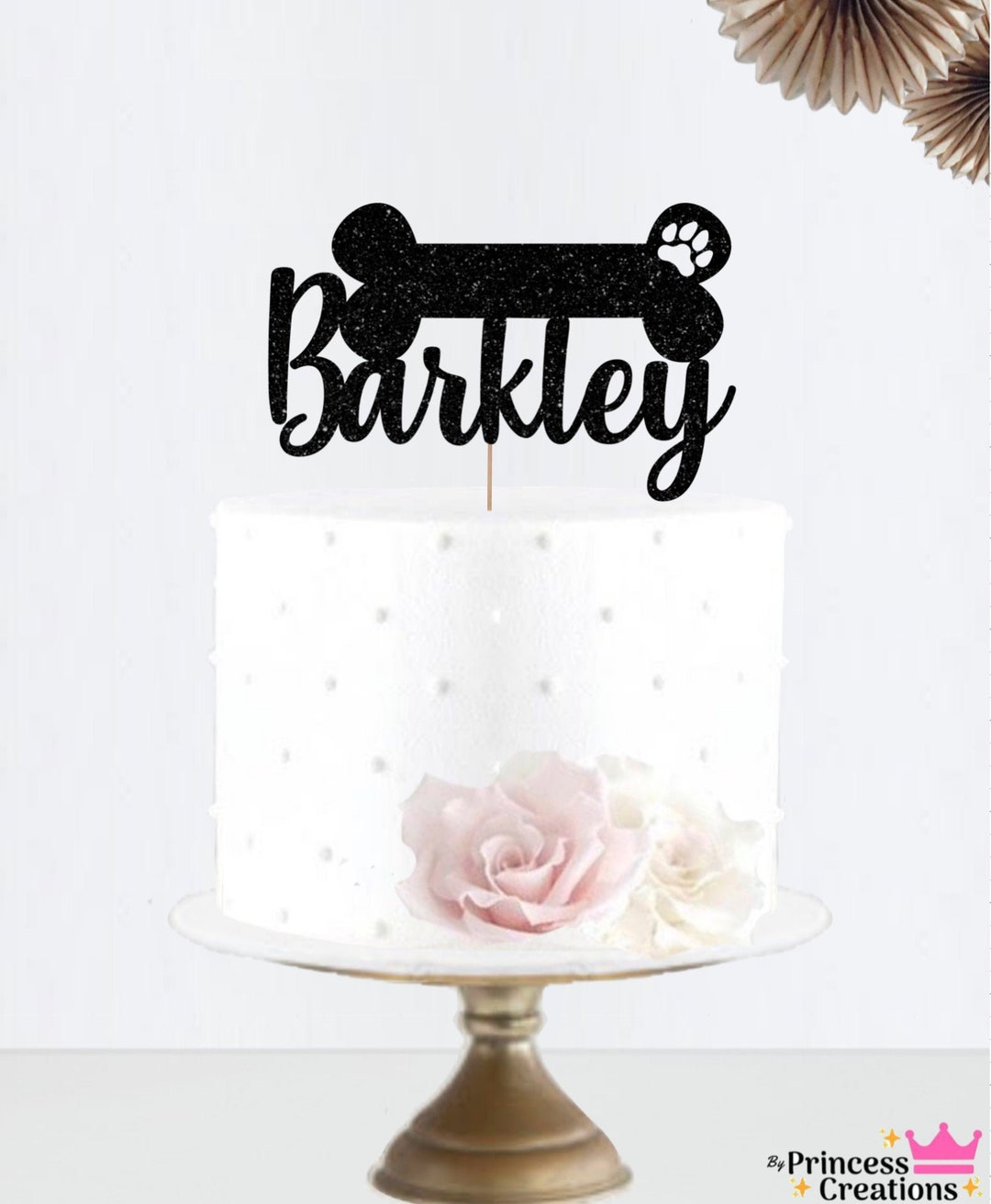 Personalized Name Bone Cake Topper • Dog Birthday Cake Topper • First ...