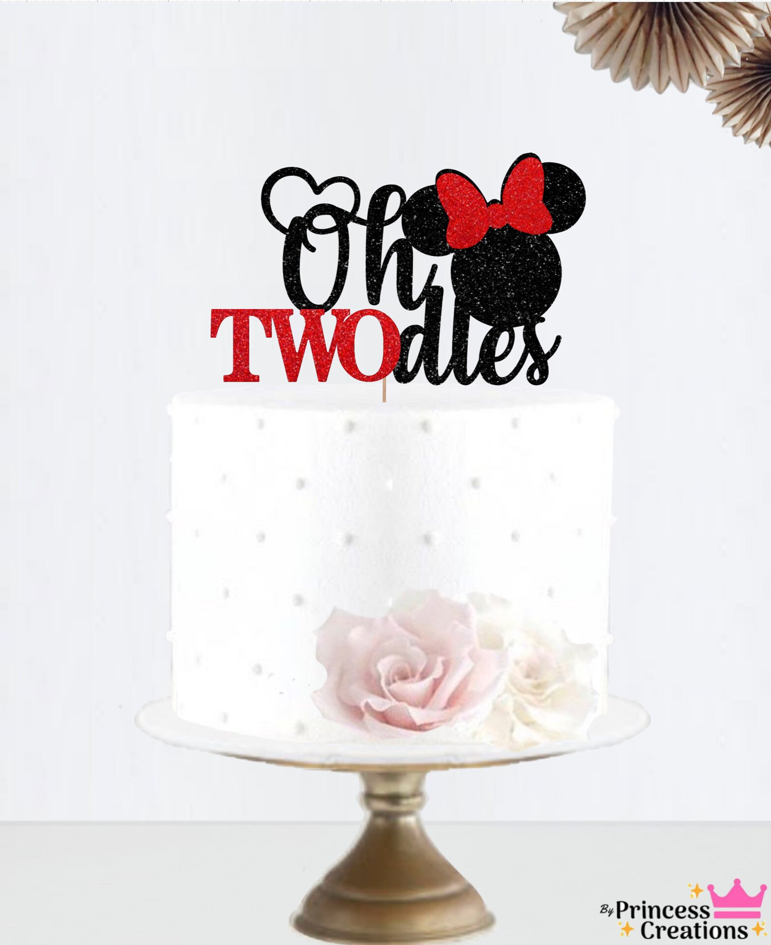 Glitter Personalized Oh Twodles Minnie Mouse Cake | Etsy
