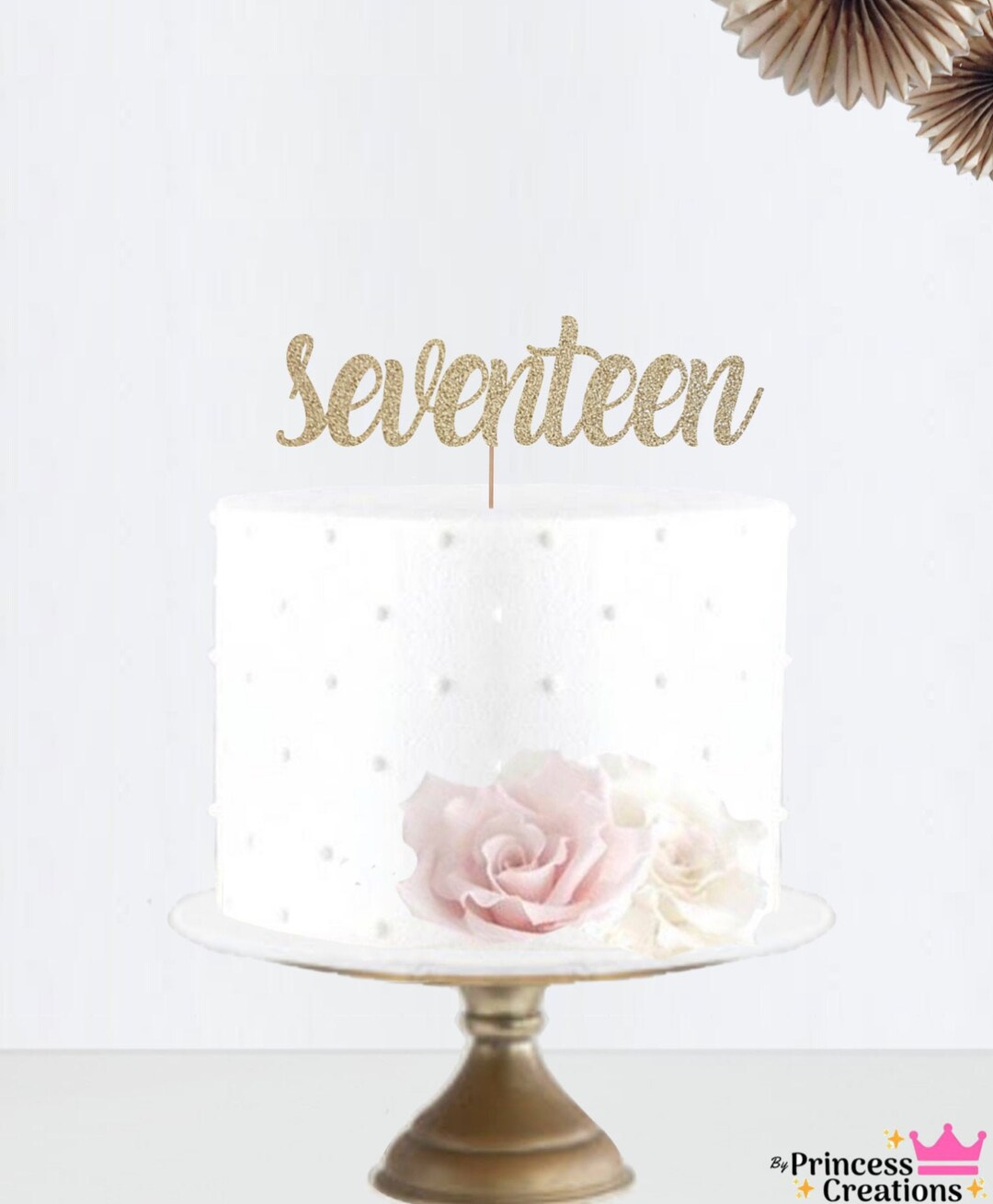 Glitter Seventeen Custom Cake Topper • Birthday Party Decor • Number ...