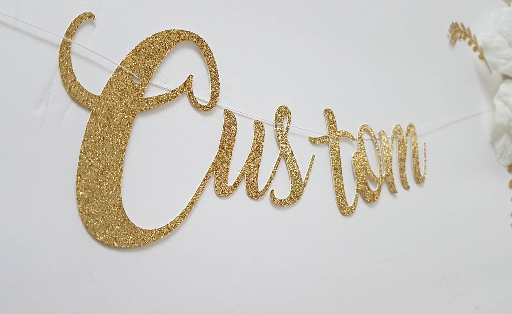 Custom Banner Custom Cursive Banner Glitter Banner | Etsy Canada