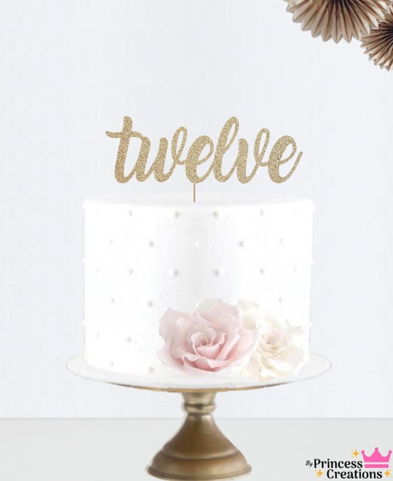 Glitter Twelve Custom Cake Topper Birthday Party Decor - Etsy