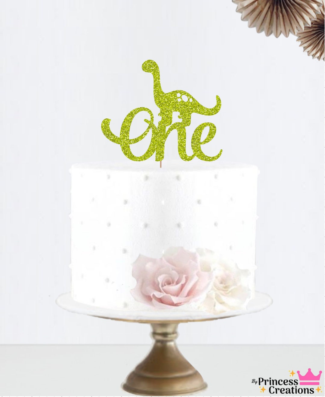 Glitter One Dinosaur Cake Topper Number Cake Topper Party - Etsy