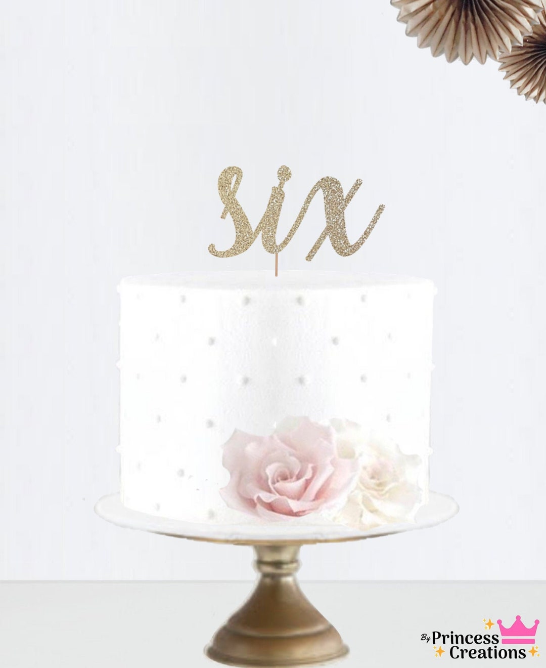 Glitter Six Cake Topper • Number Cake Topper • Party Decor • Birthday ...