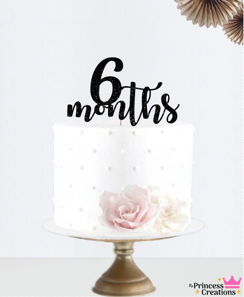 Glitter 6 MESES Cake Topper Topper de pastel de cumpleaños - Etsy España