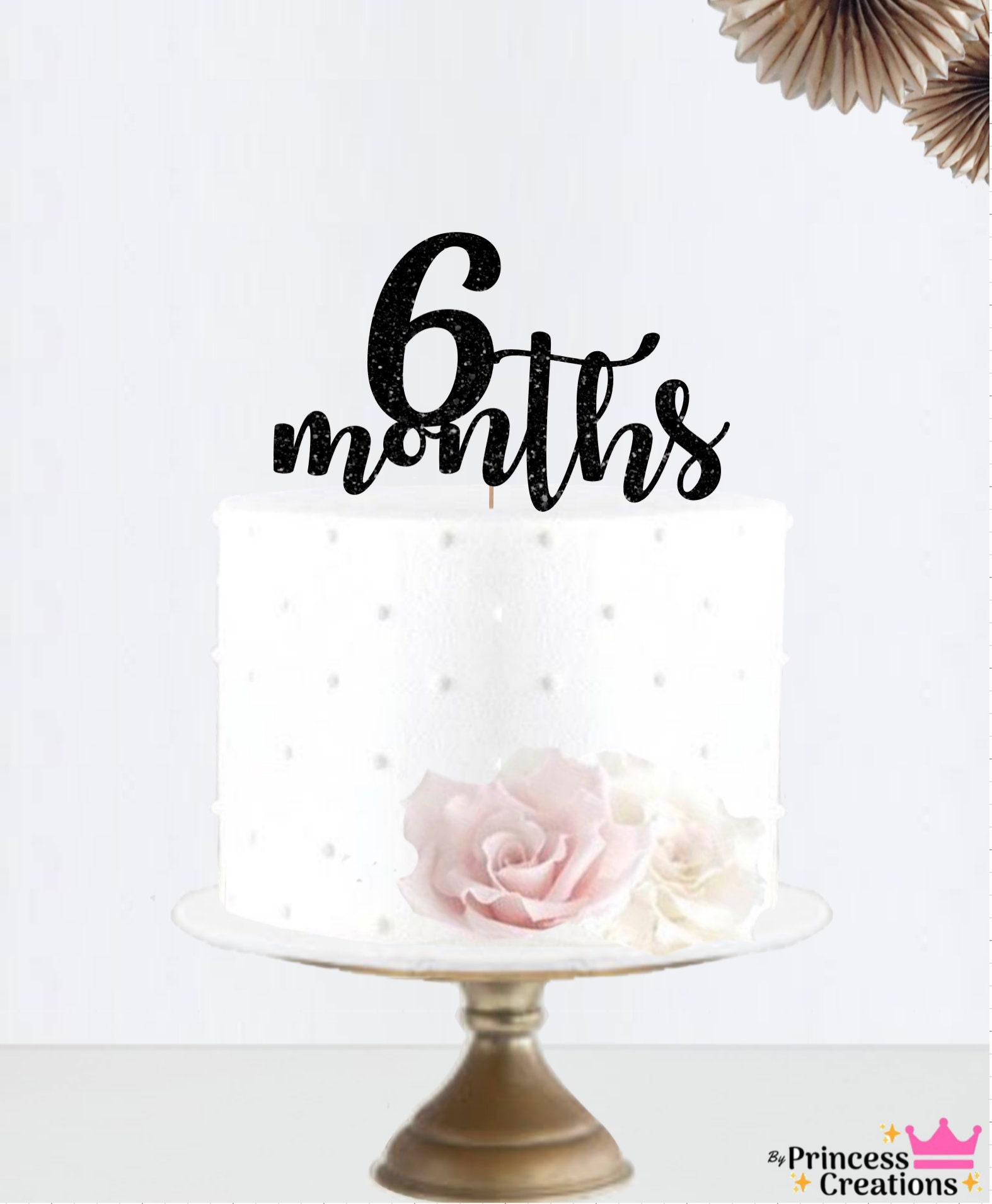 Glitter 6 MONTHS Cake Topper Birthday Cake Topper Birthday - Etsy UK