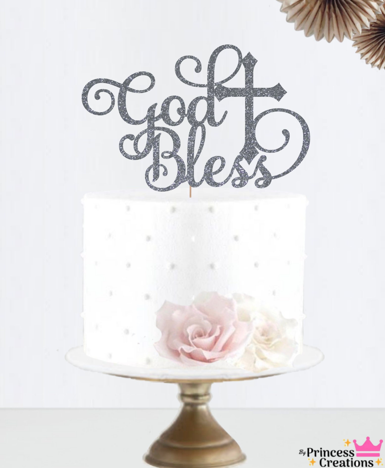 Baptism Cake Topper God Bless Cake Topper Custom God Bless - Etsy