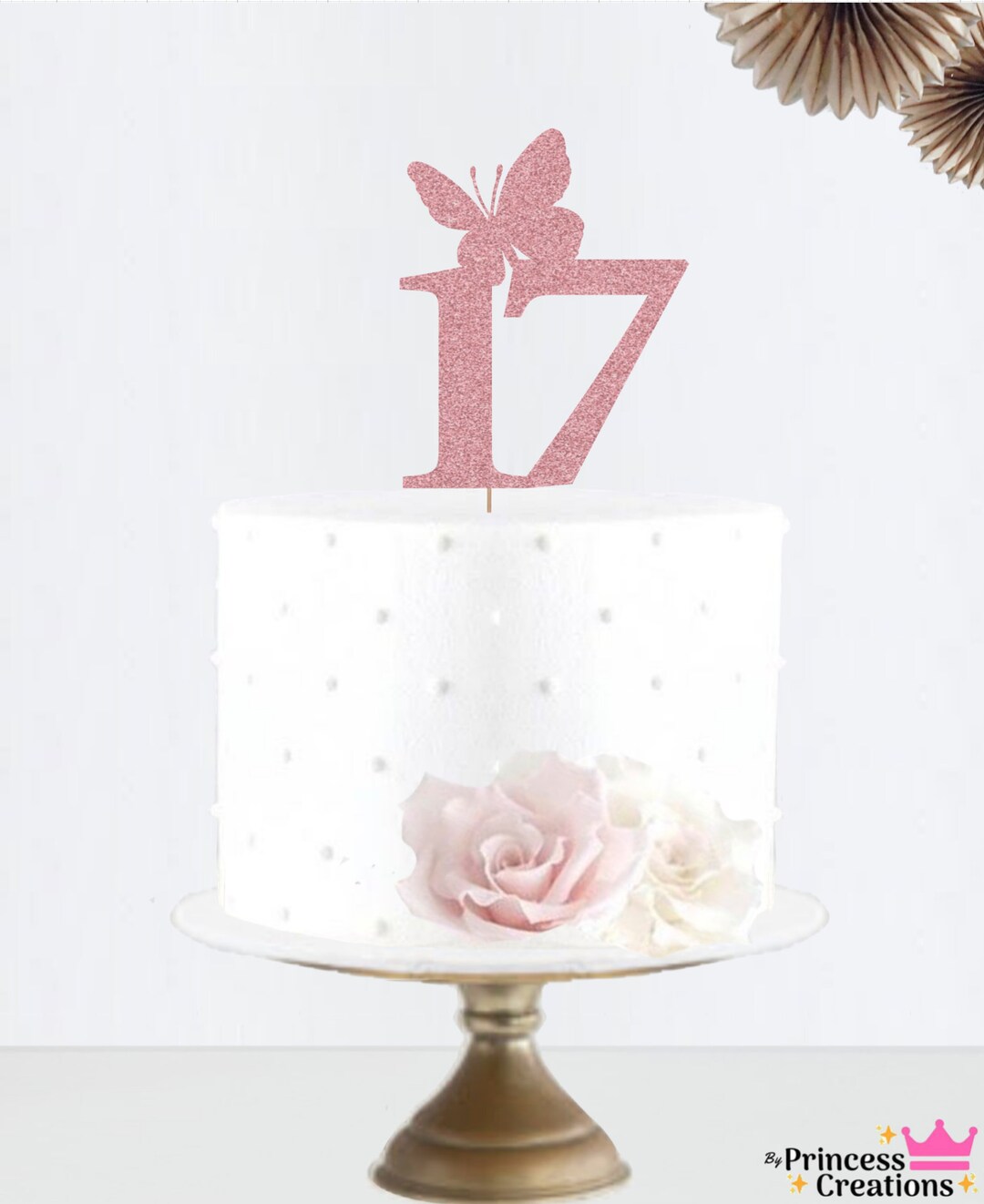 Glitter 17 Butterfly Cake Topper • Number Cake Topper • Garden Inspired ...