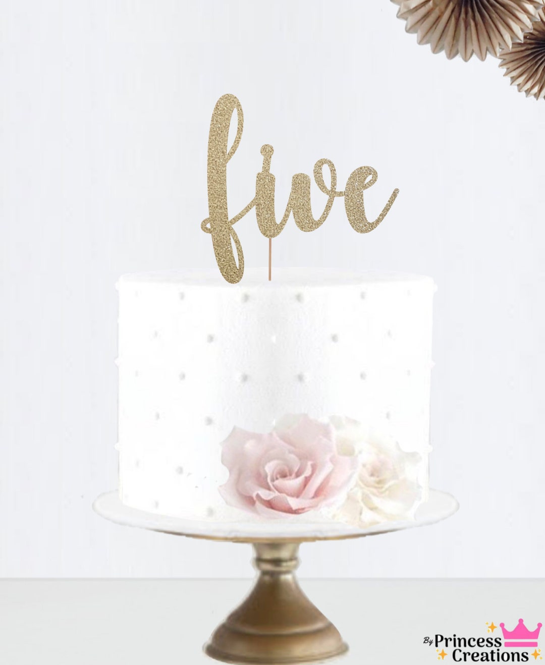 Glitter Five Cake Topper • Number Cake Topper • Party Decor • Birthday ...