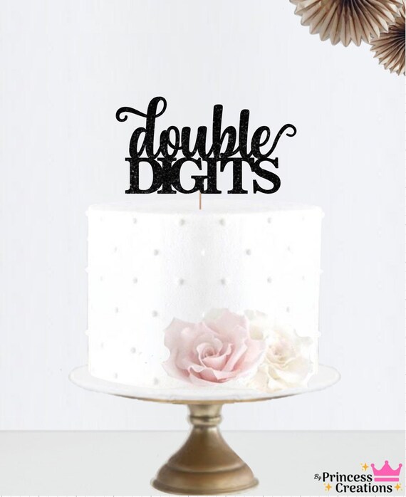 Double Digits Cake Topper 10th Birthday Party Decor Tenth | Etsy