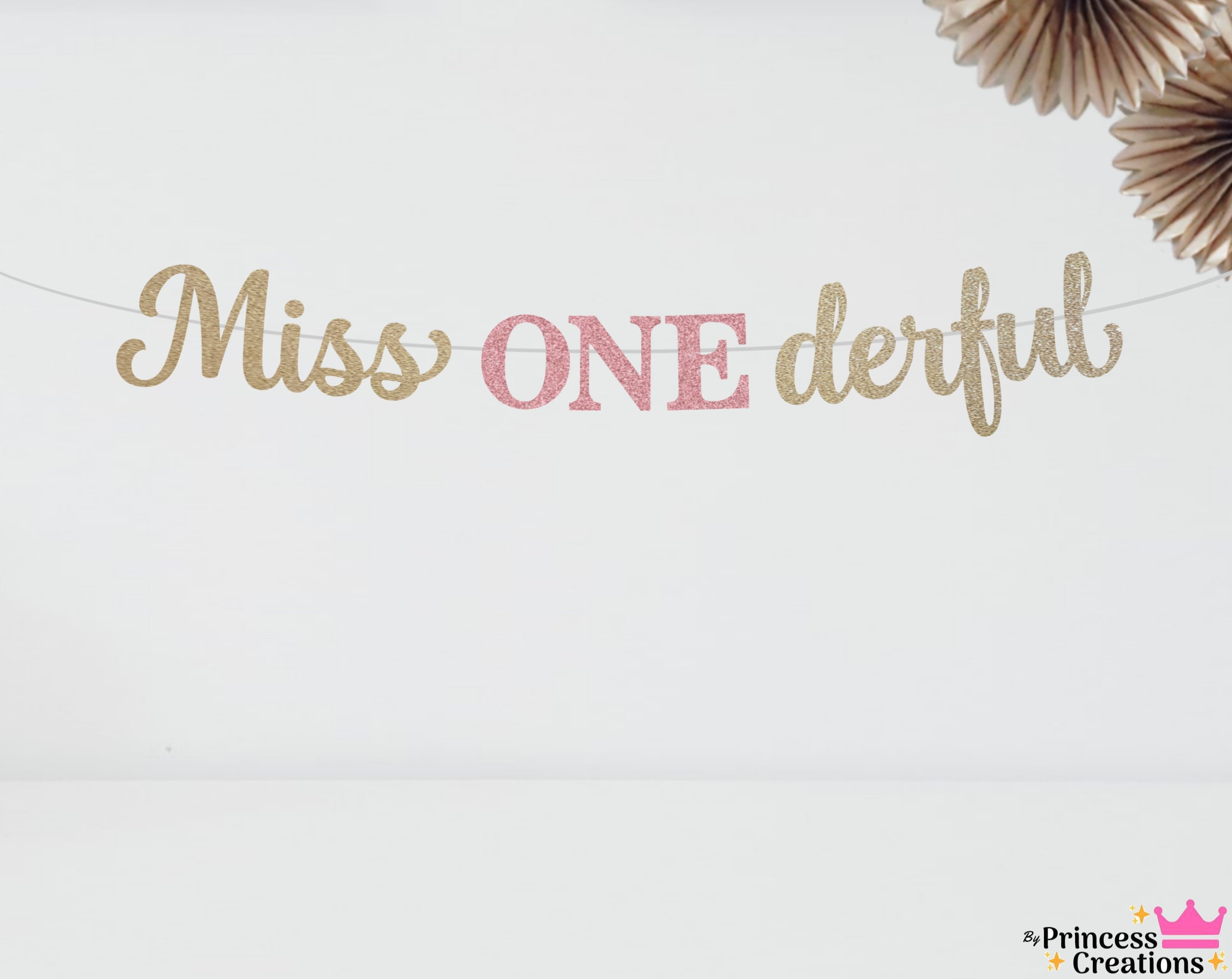 Glitter Miss ONE Derful Banner Birthday Decor Birthday - Etsy