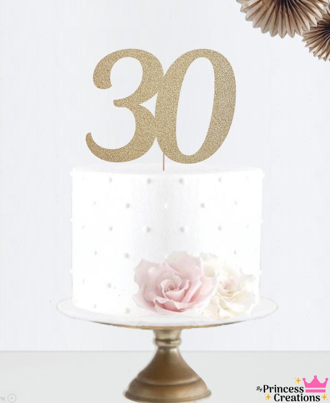 Glitter 30 Cake Topper • Thirty Cake Topper • Age Cake Topper• Number ...