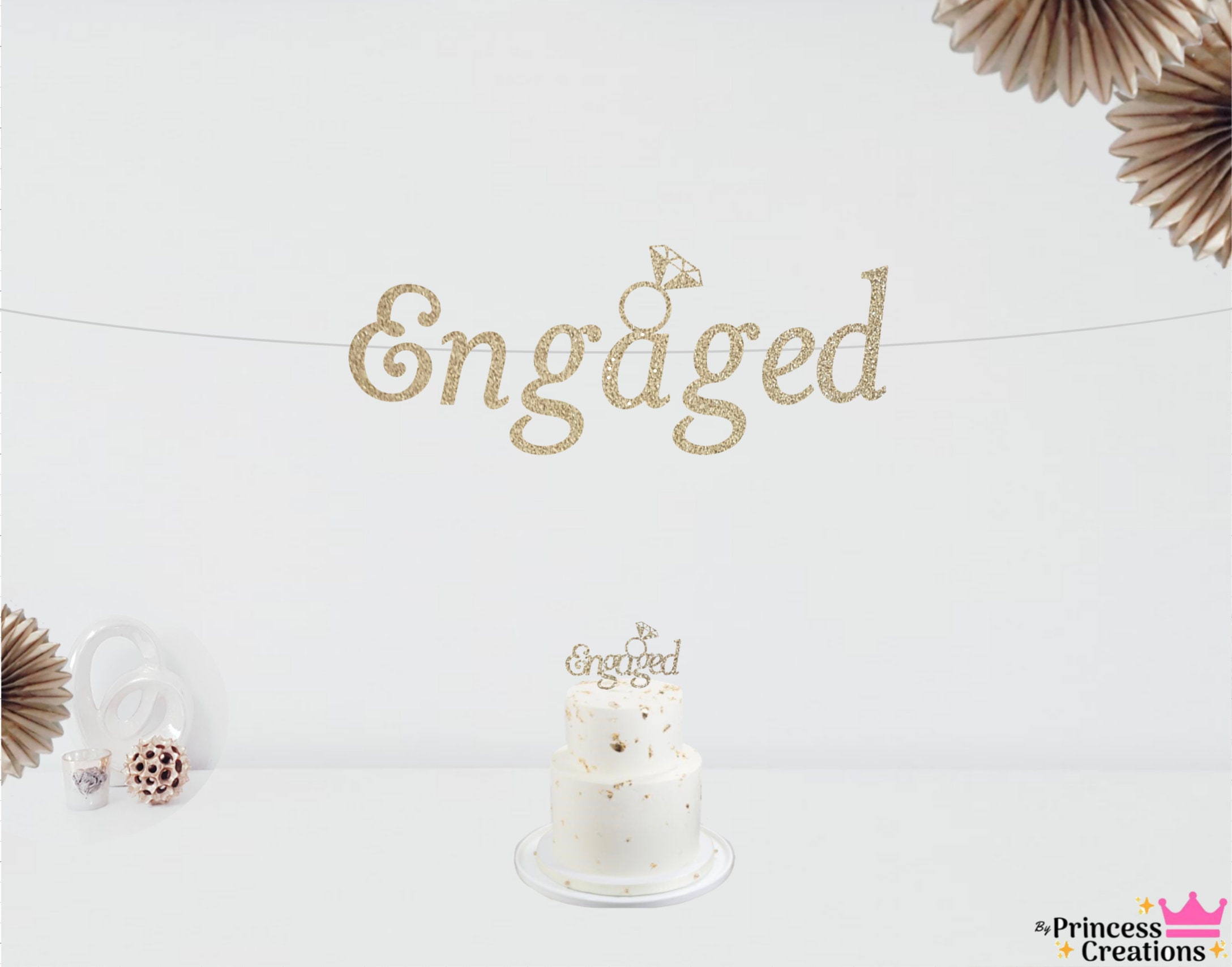 Engaged Banner Engaged Script Banner Engagement Party Decor | Etsy