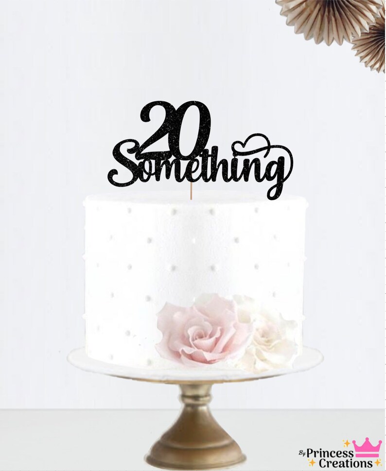 Glitter 20 Something Cake Topper Birthday Party Decor | Etsy