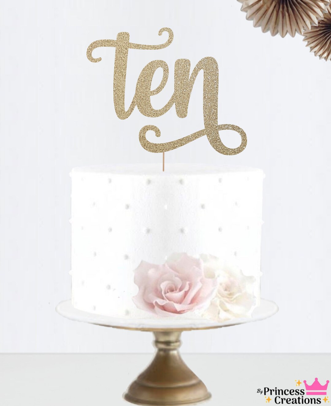 Glitter Ten Cake Topper • Number Cake Topper • Party Decor • Birthday ...