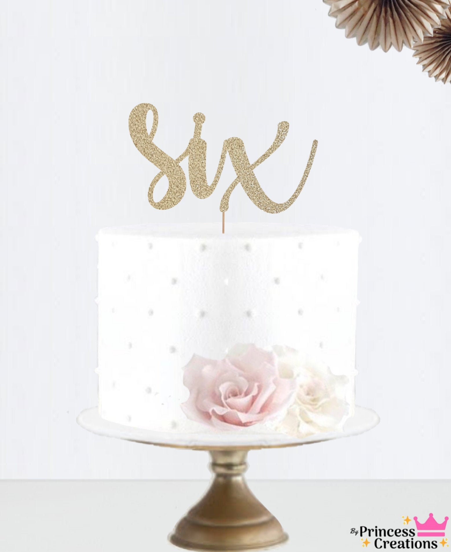 Paper & Party Supplies Party Number Six Cake Topper Glitter Birthday ...