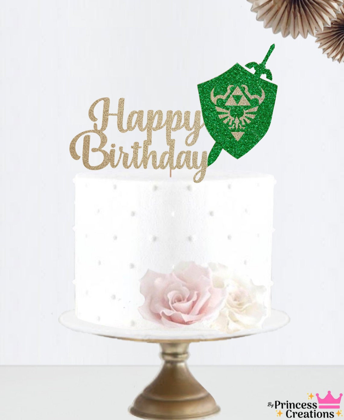 Glitter Happy Birthday Zelda Cake Topper Happy Birthday Cake - Etsy