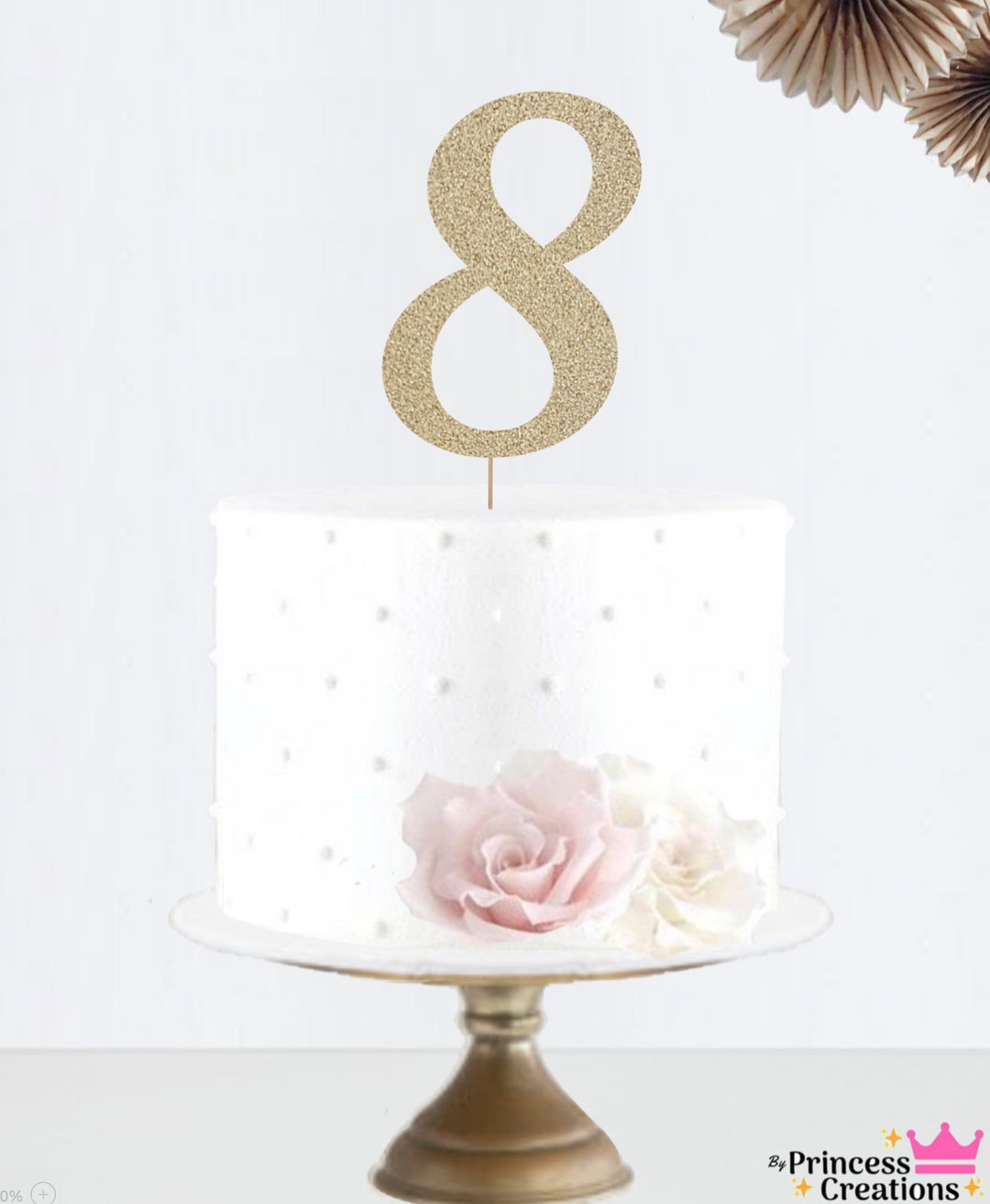 Glitter 8 Cake Topper • Eight Cake Topper • Age Cake Topper• Number ...