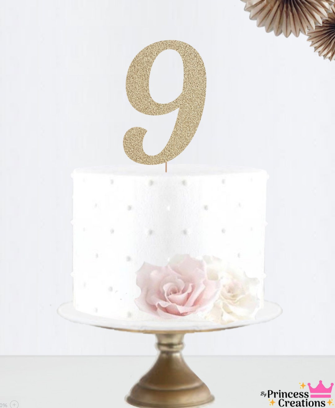 Glitter 9 Cake Topper • Nine Cake Topper • Age Cake Topper• Number Cake ...