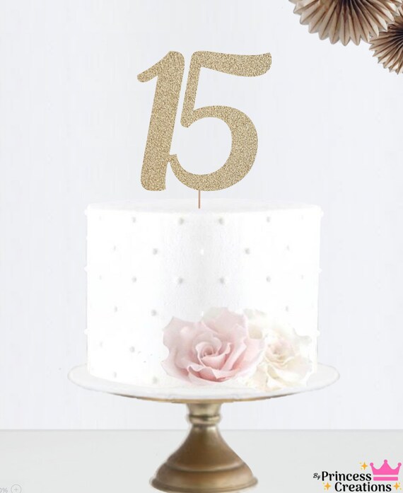Glitter 15 Cake Topper Fifteen Cake Topper Age Cake - Etsy