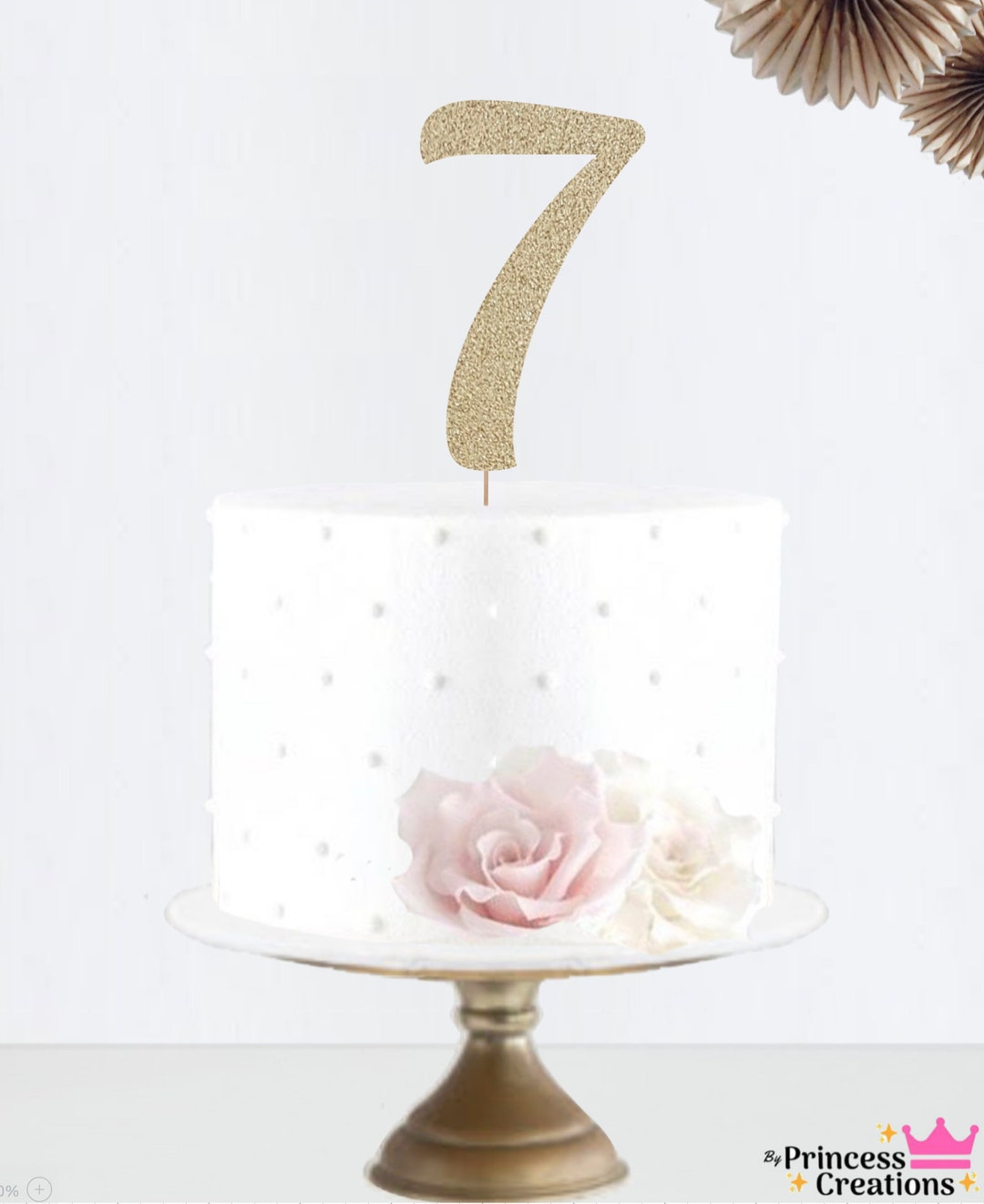 Glitter 7 Cake Topper • Seven Cake Topper • Age Cake Topper• Number ...