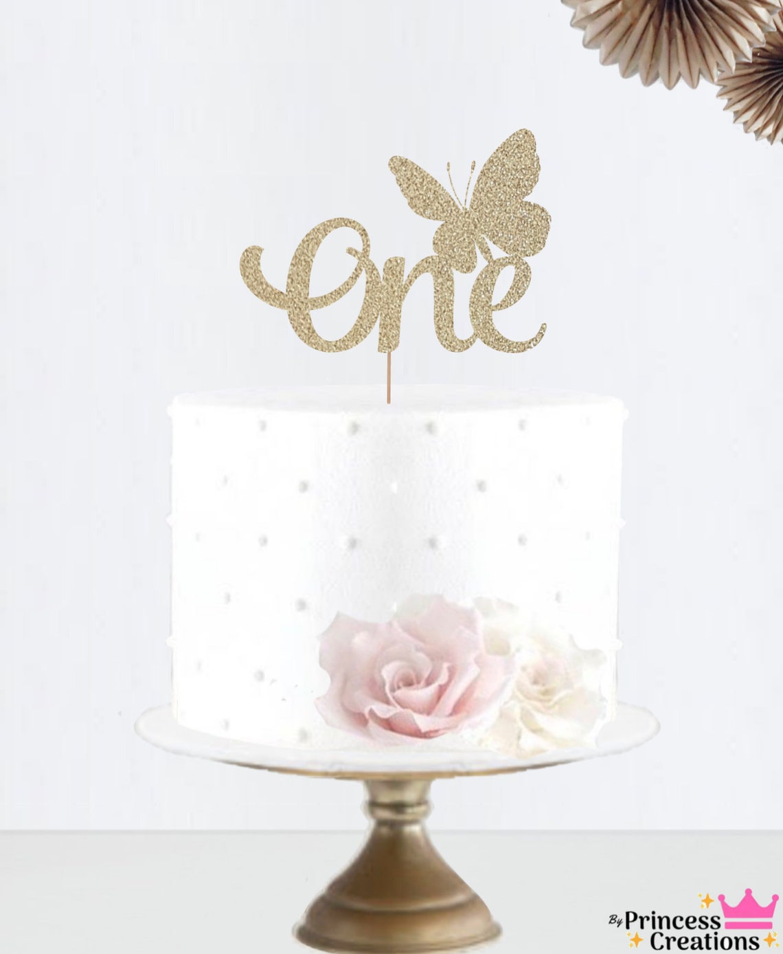 Glitter One Butterfly Cake Topper Number Cake Topper Party | Etsy