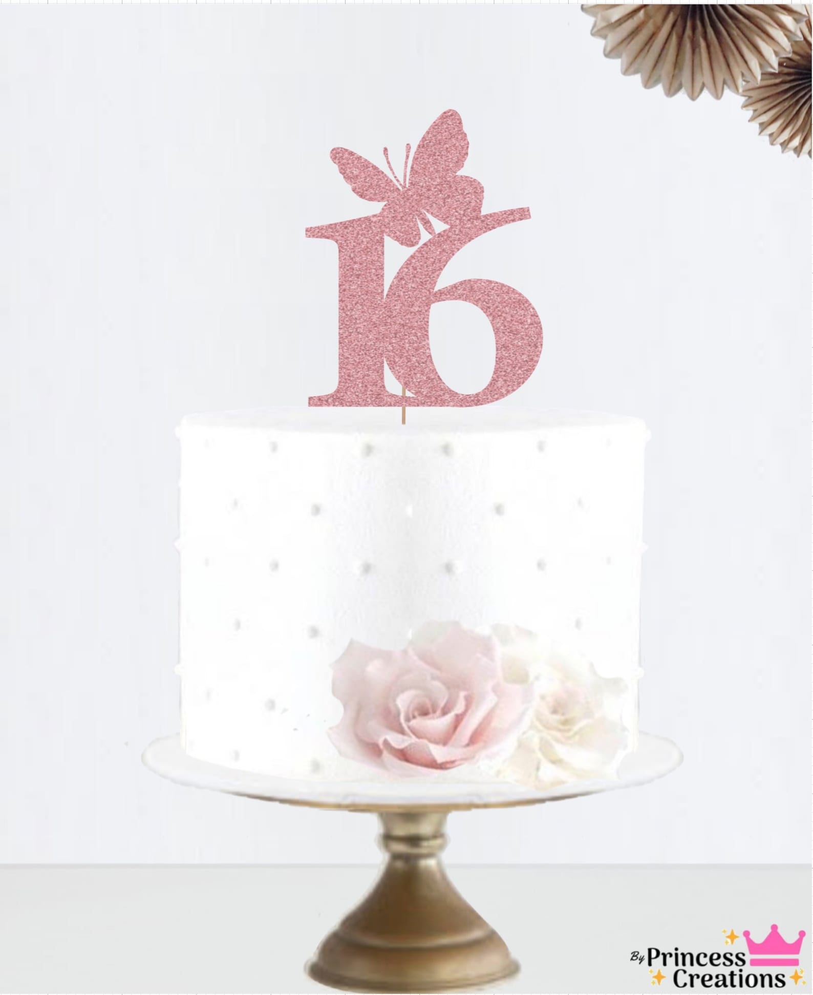 Glitter 16 Butterfly Cake Topper • Number Cake Topper • Garden Inspired ...
