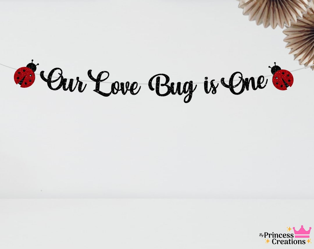 Our Love Bug is One First Birthday Banner•ladybug First Birthday•custom ...