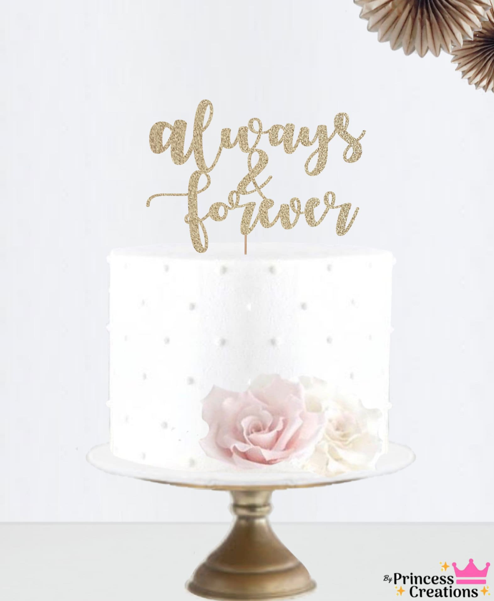 Glitter Always and Forever Cake Topper Bridal Shower Topper | Etsy