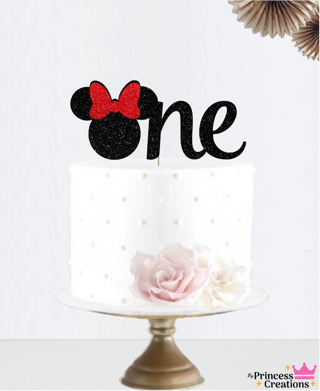 Glitter One Minnie Mouse Cake Topper • Number Cake Topper • Birthday ...