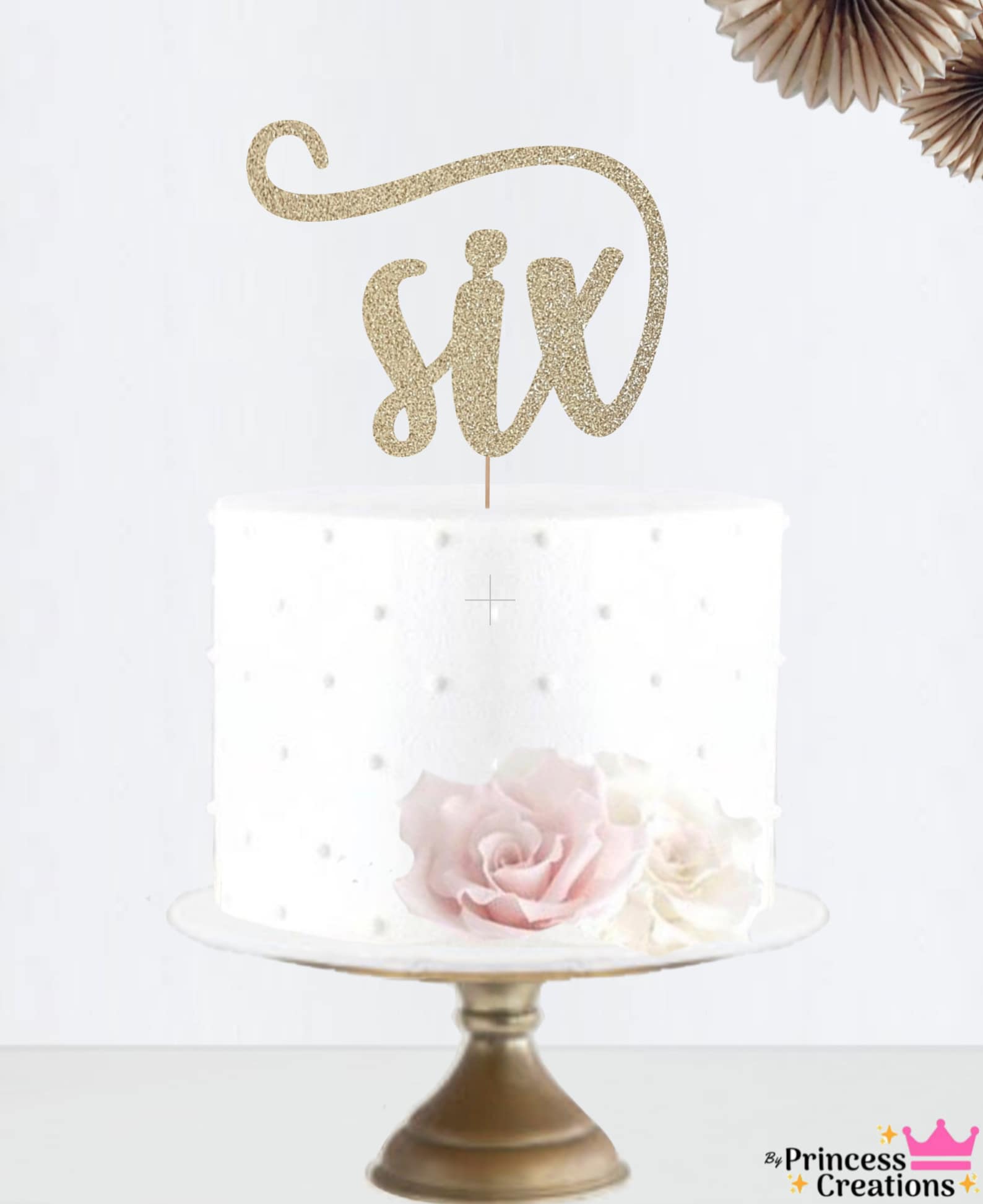 Glitter Six Cake Topper Number Cake Topper Party Decor - Etsy