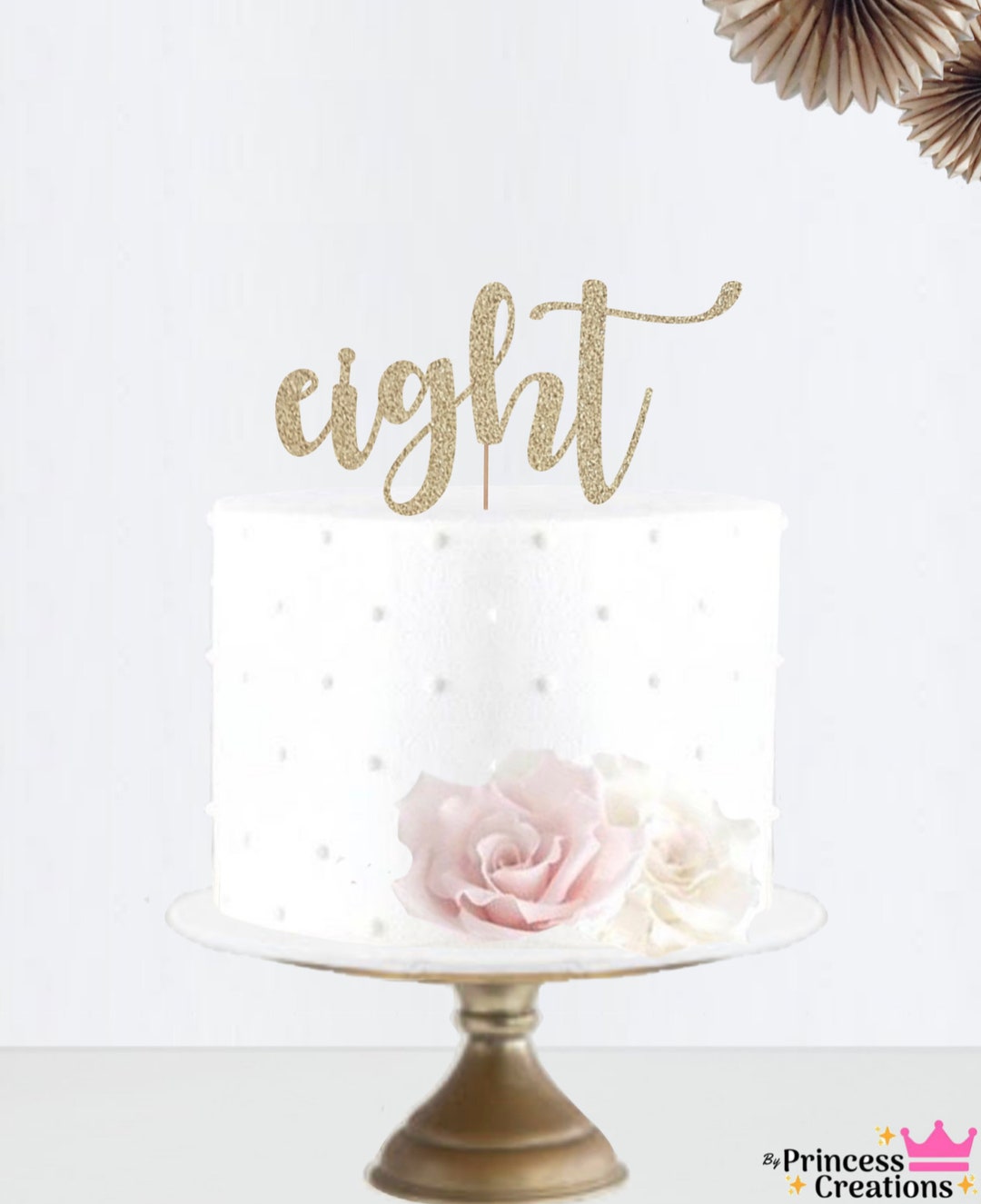 Glitter Eight Cake Topper • Number Cake Topper • Party Decor • Birthday ...