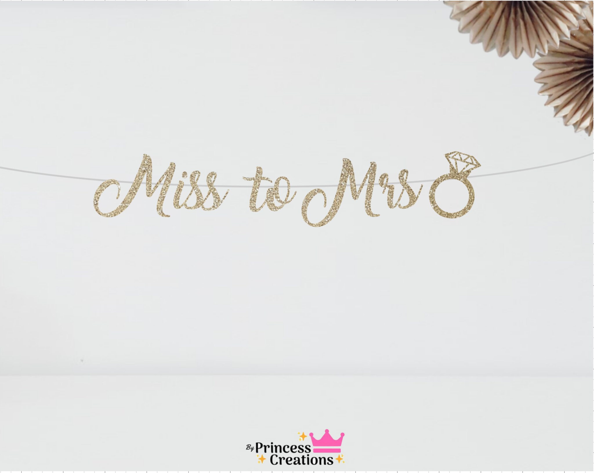 Miss to Mrs With Diamond Ring Script Banner, Engagement Party Decor ...