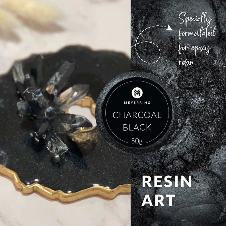 MEYSPRING Charcoal Black Epoxy Resin Color Pigment - 50 Grams - Great ...