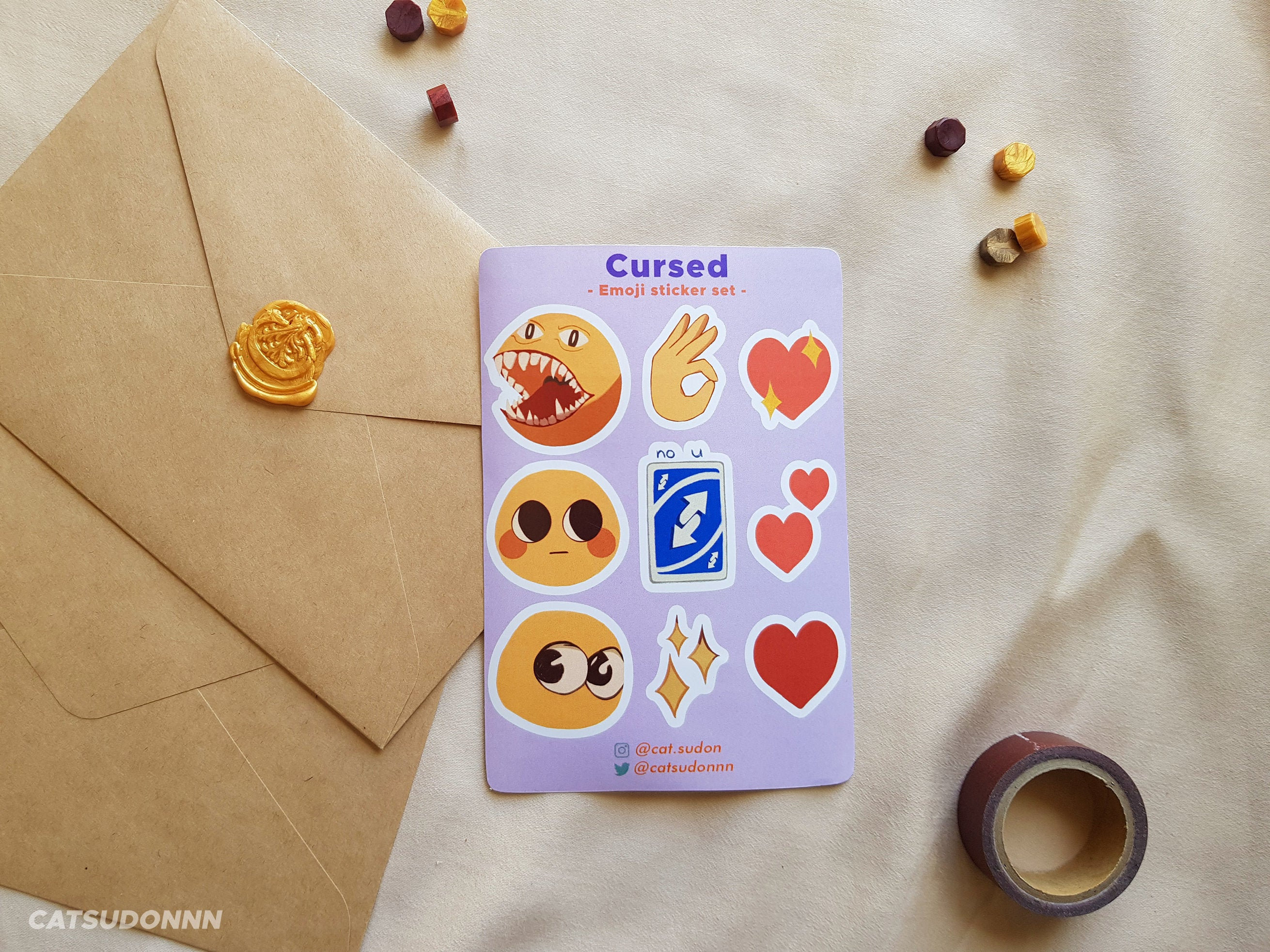 Cursed Emoji Stickers / Sticker Sheet Meme | Etsy