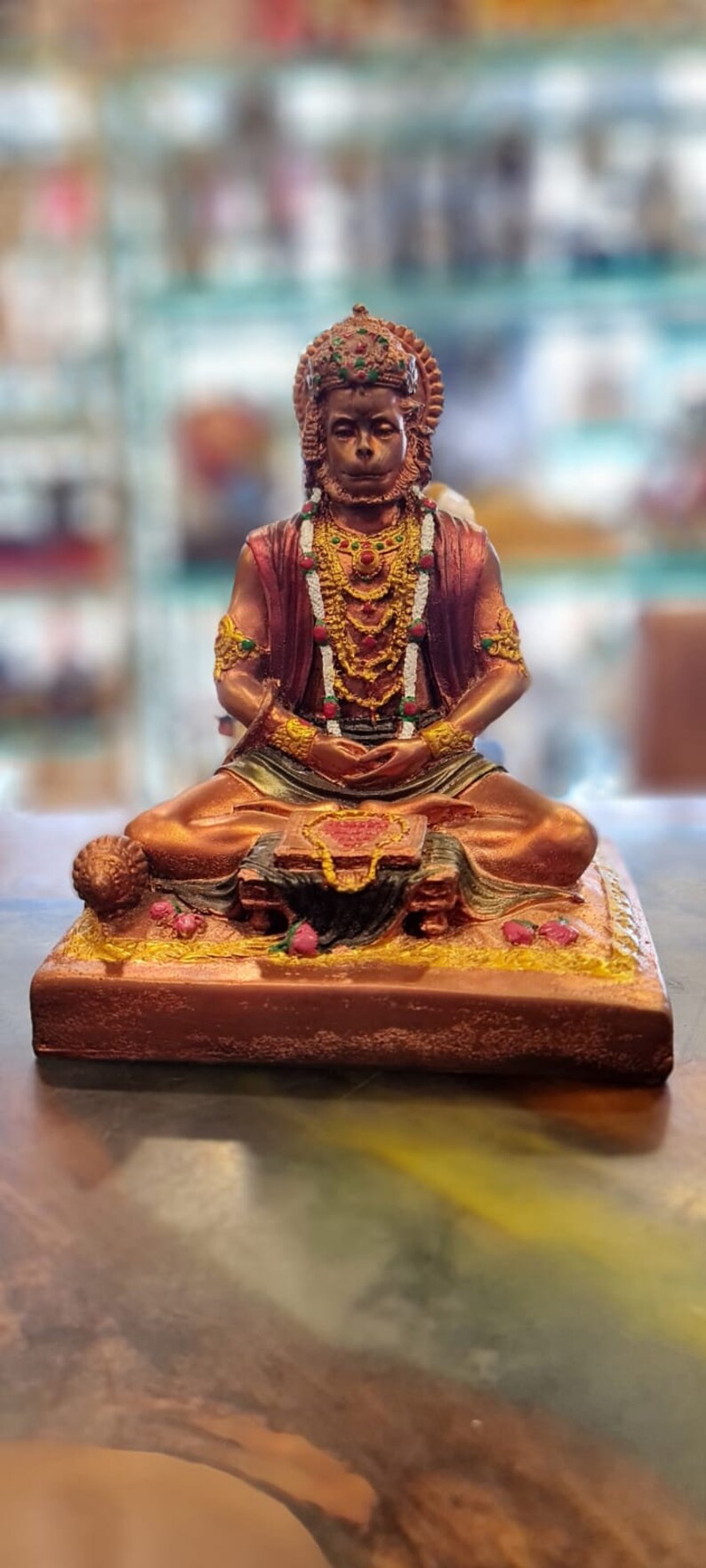 Artrootcrafts Lord Hanuman Sitting Religious Hindu Statue With Gada ...