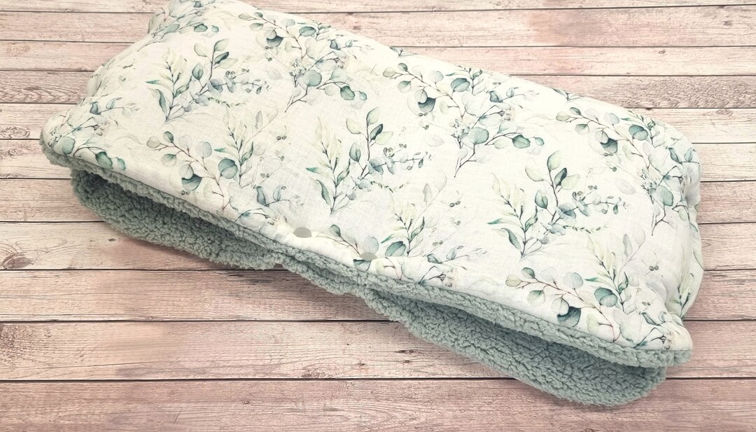 Stroller Muff With Fleece and Teddy Plush, Hand Warmer "eucalyptus ...