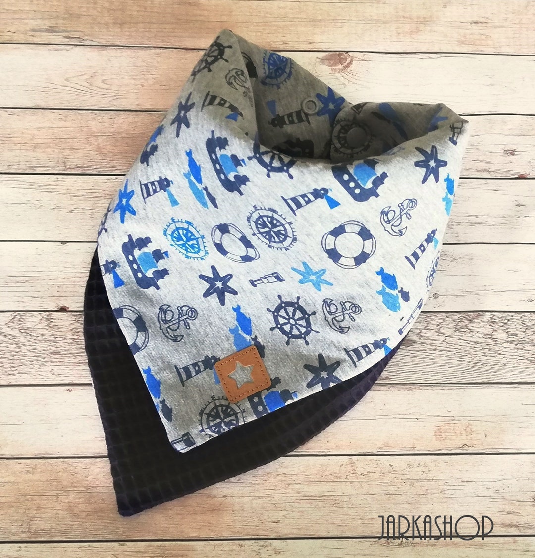 Baby Reversible Neckerchief in Layered Look Waffle Lpique With Jersey ...