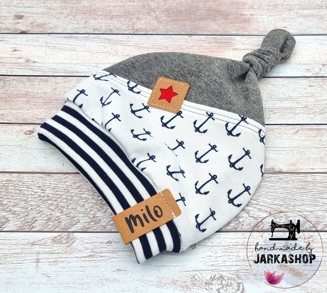 Knot Cap With Cuffs anchor According to Your Wishes With Name, Cap ...